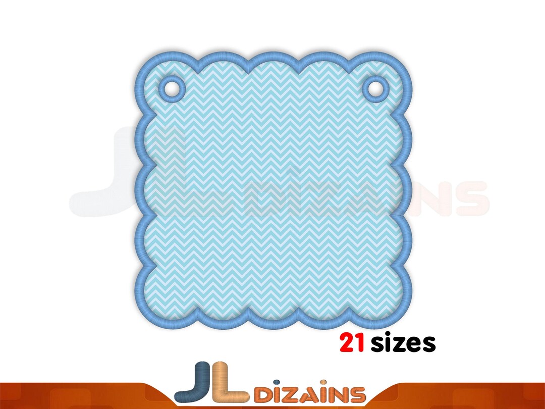 Banner Embroidery Design. Square Party Bunting in the Hoop Project ...