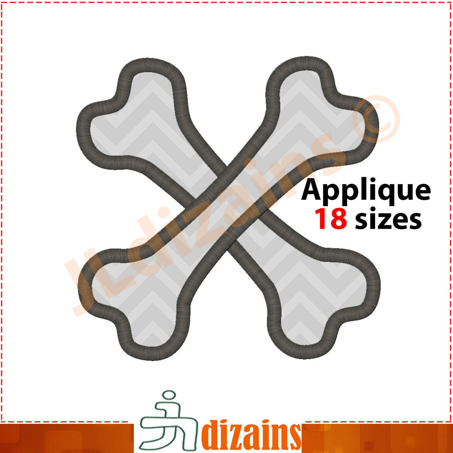 Bones Applique Design. Bones Embroidery Design. Pirate Bones - Etsy