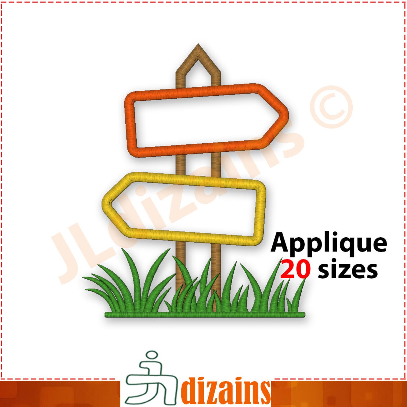 Sign Post Applique Embroidery Design. Camping Sign Applique. | Etsy