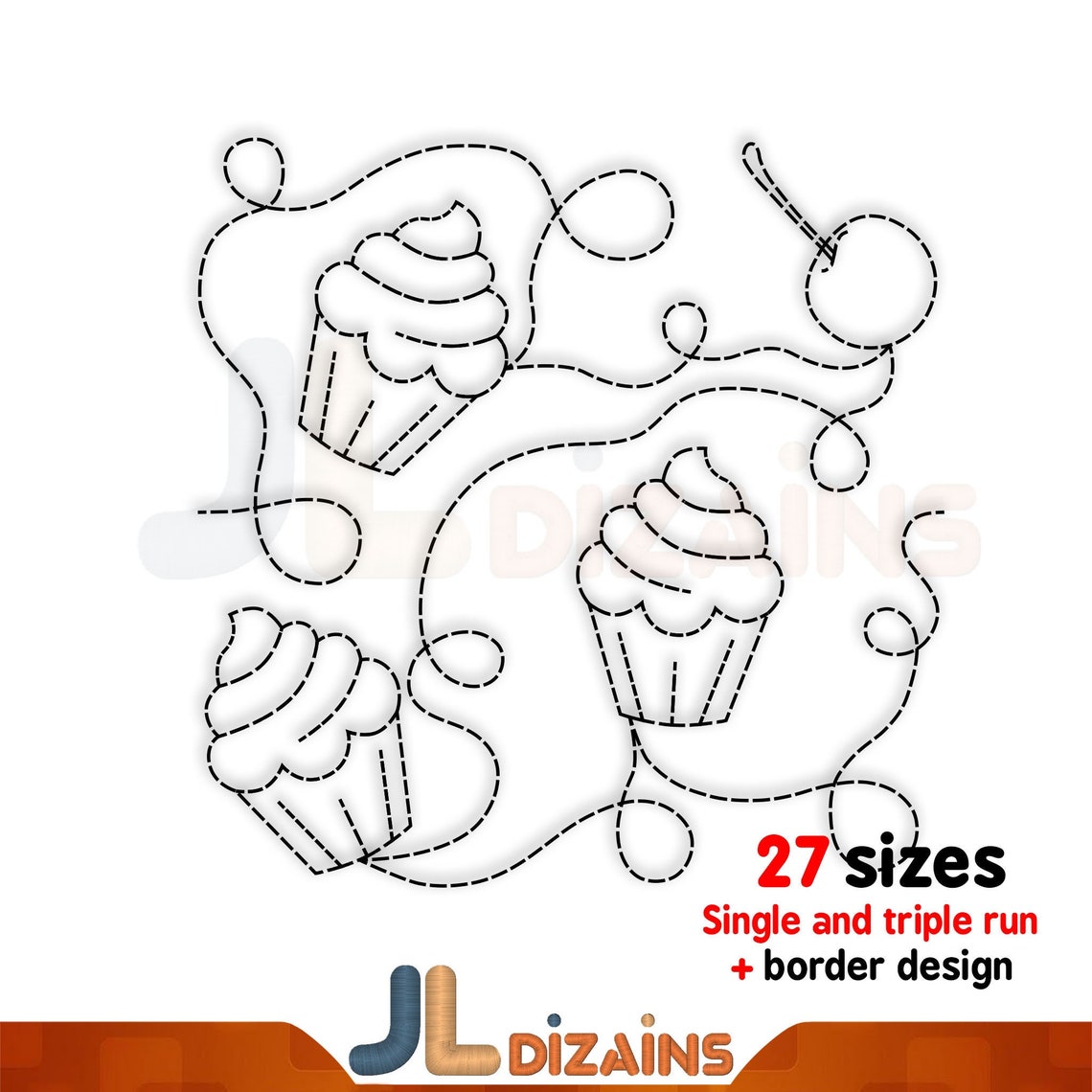 Cupcake Quilting Embroidery Design. Cupcake Quilt Block Embroidery ...