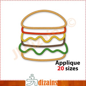 Hamburger Applique Embroidery Design. Hamburger Embroidery Design ...