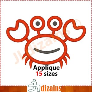 Crab Applique Design. Crab Embroidery Design. Embroidery Applique Crab ...