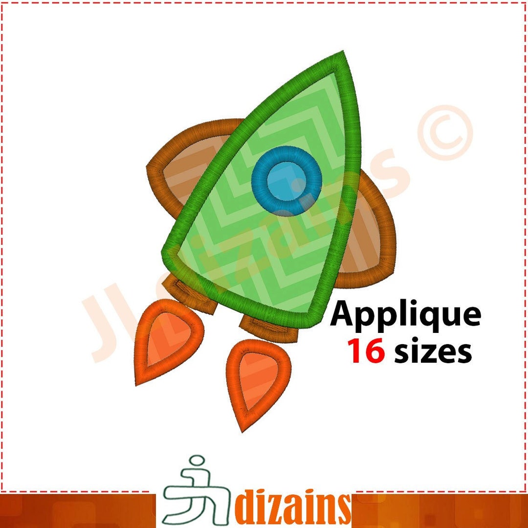 Rocket Applique Design. Rocket Embroidery Design. Embroidery - Etsy