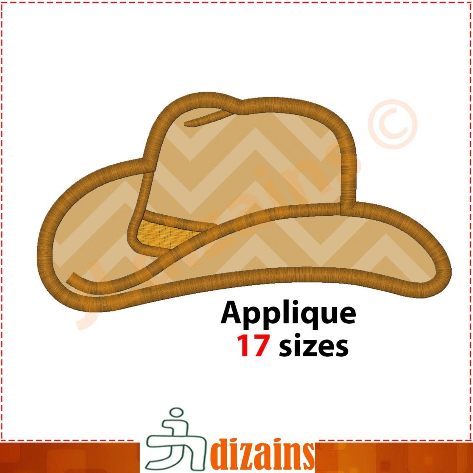 Cowboy Hat Applique Design. Cowboy Hat Embroidery Design. - Etsy