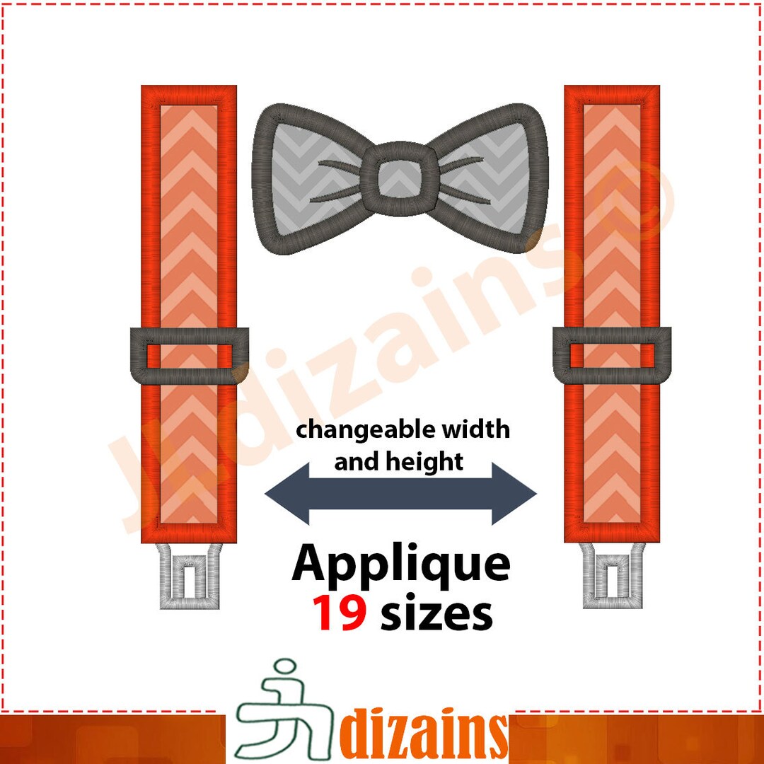Suspenders Applique Design. Suspenders Embroidery Design. Embroidery ...