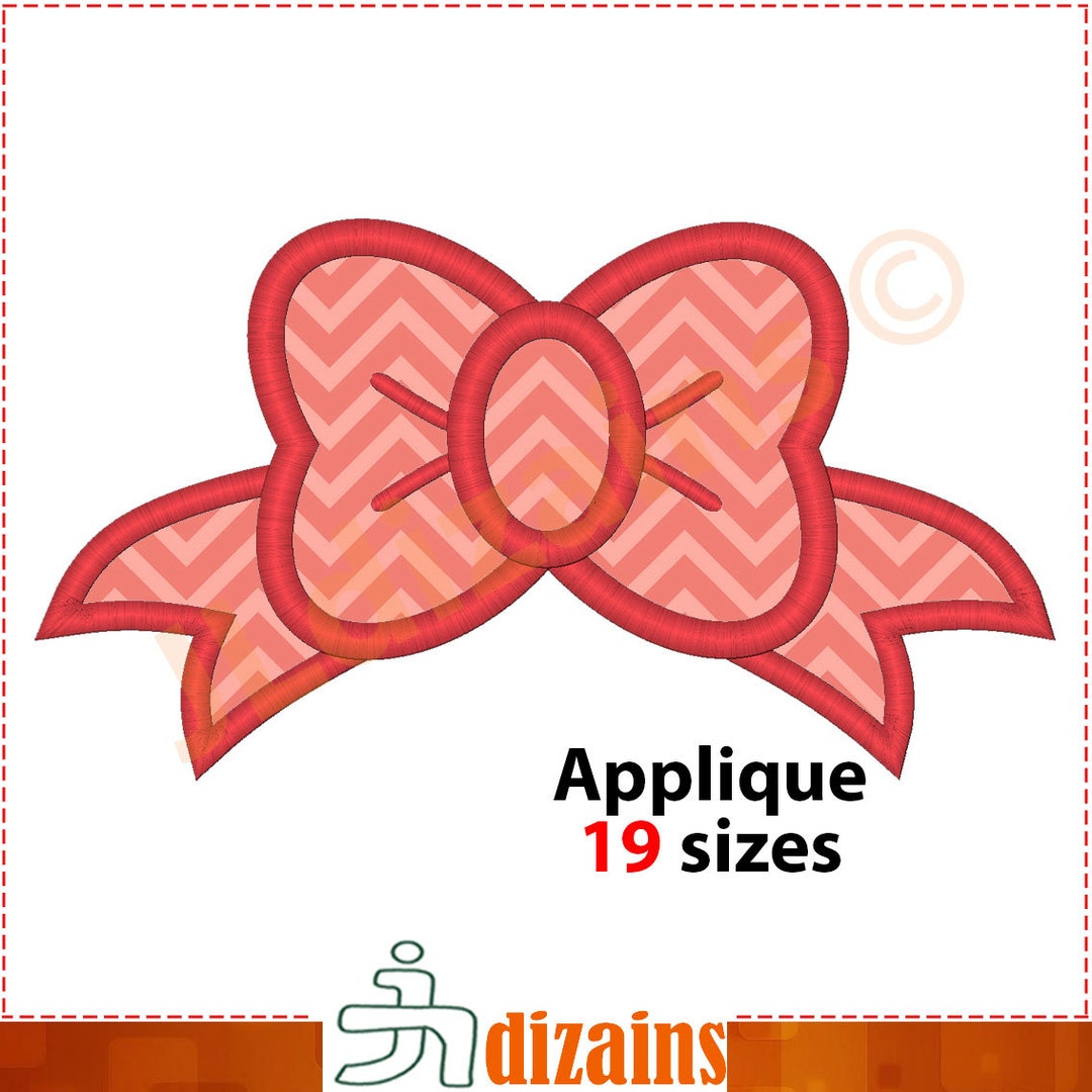 Girl Bow Applique Embroidery Design – Machine Embroidery Bow Pattern – Bow Applique Design With ...
