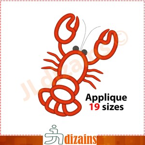 Crayfish Applique Embroidery Design. Lobster Embroidery Design ...