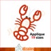 Crayfish Applique Embroidery Design. Lobster Embroidery Design ...