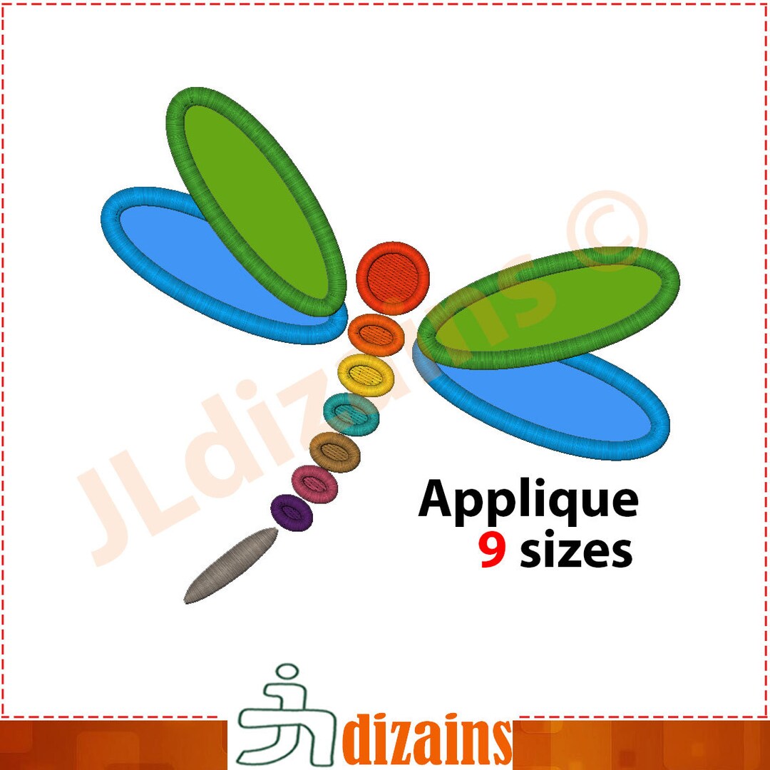 Dragonfly Applique Design. Dragonfly Embroidery Design. Embroidery ...