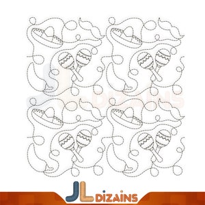Mexican Quilting Embroidery Design. Fiesta Quilt Block Embroidery ...