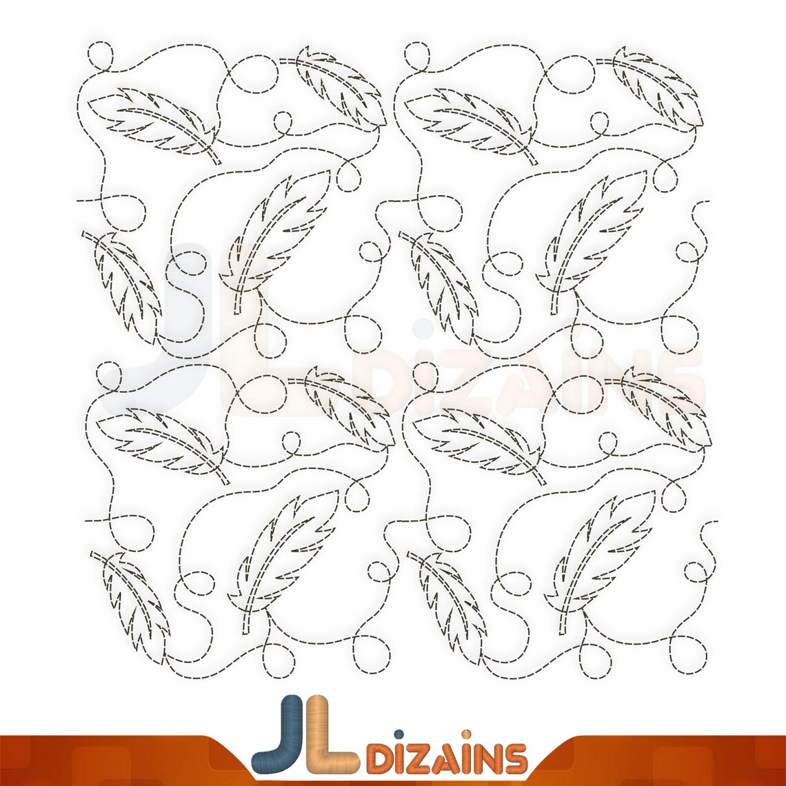 Feather Quilting Embroidery Design. Feather Quilt Block Embroidery ...