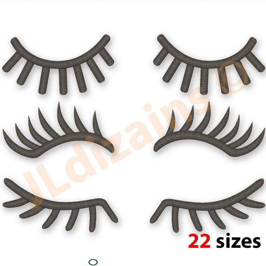 Eyelashes Embroidery Design. Lashes Embroidery. Eyelashes Embroidery ...