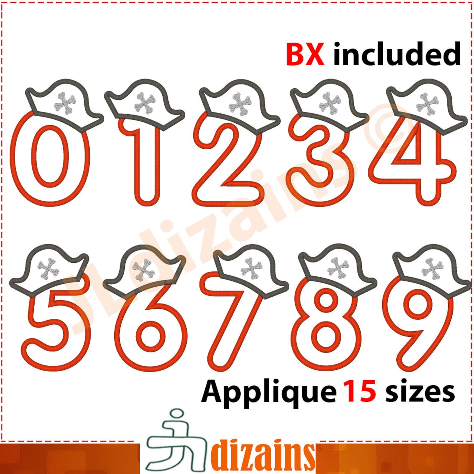 Pirate Applique Numbers. Pirate numbers embroidery. Birthday | Etsy