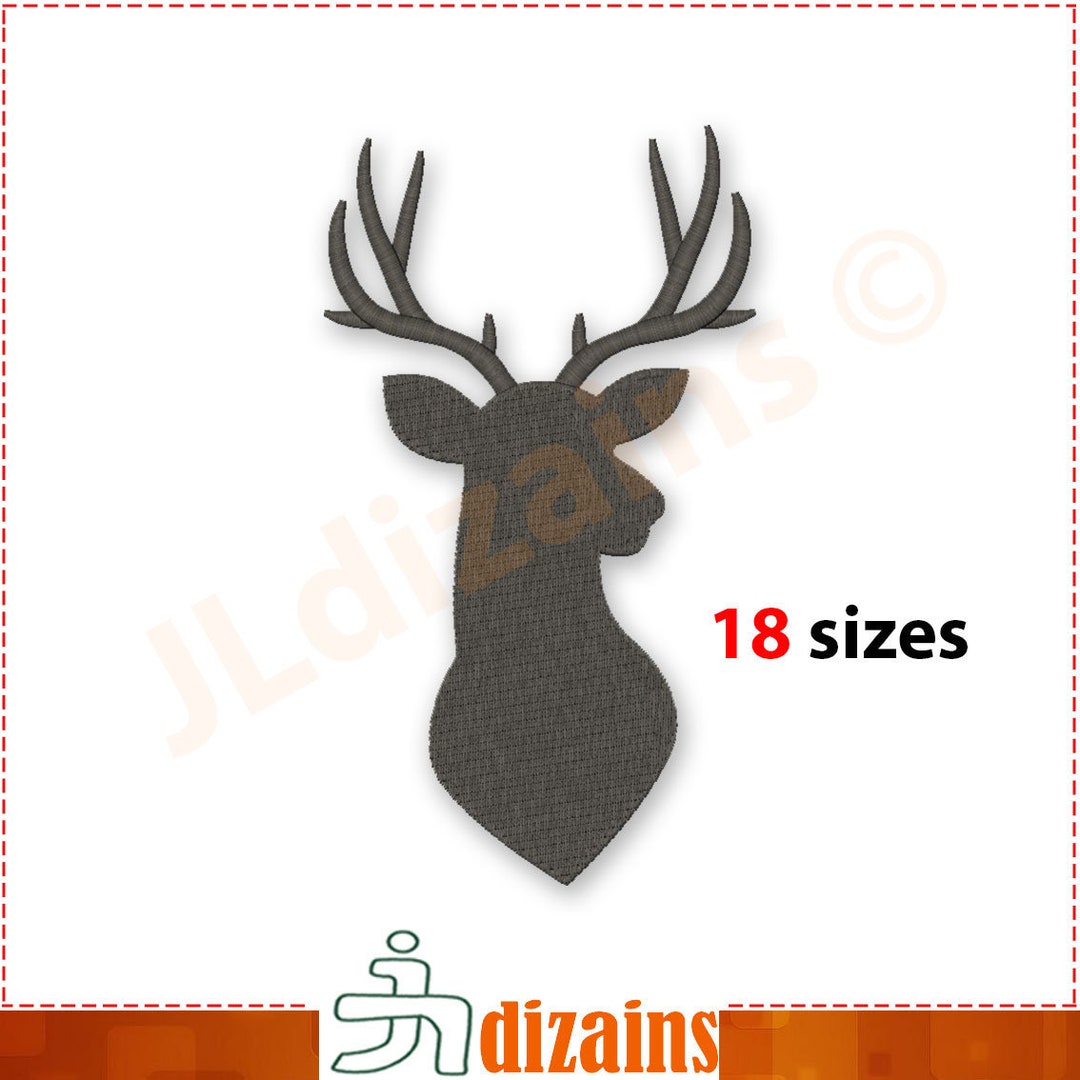 Disegno del ricamo testa di cervo. Ricamo testa di cervo. - Etsy Italia