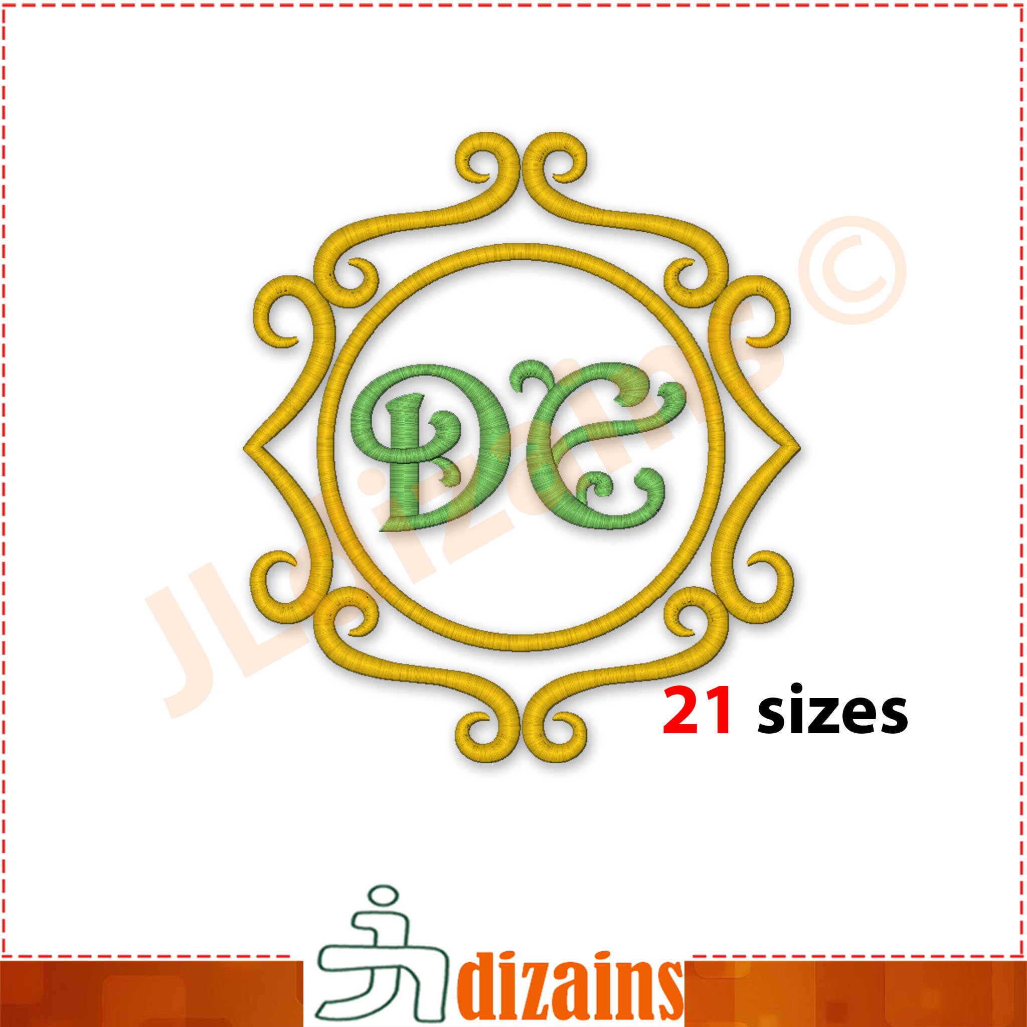 Circle Monogram Frame Embroidery Design. Vintage Royal Circle - Etsy