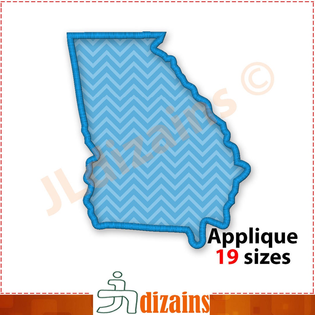 Georgia State Applique Embroidery Design. Machine Embroidery Design ...