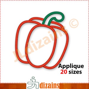 Sweet Pepper Applique Design. Pepper Embroidery Design. Bell Pepper ...