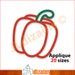 Sweet Pepper Applique Design. Pepper Embroidery Design. Bell Pepper ...