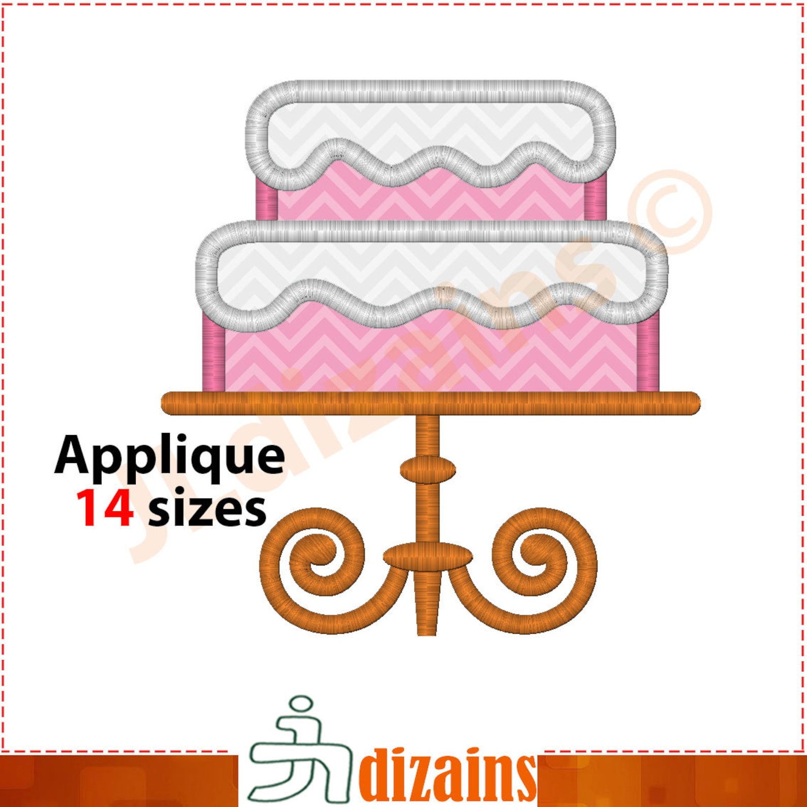 Cake Applique Design. Cake Embroidery Design. Wedding Cake | Etsy