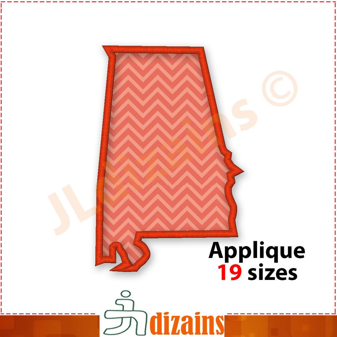 Alabama State Applique Embroidery Design. Machine Embroidery Design ...
