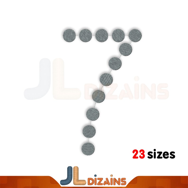 Dotted Machine Embroidery Number Design Set. Birthday Number - Etsy
