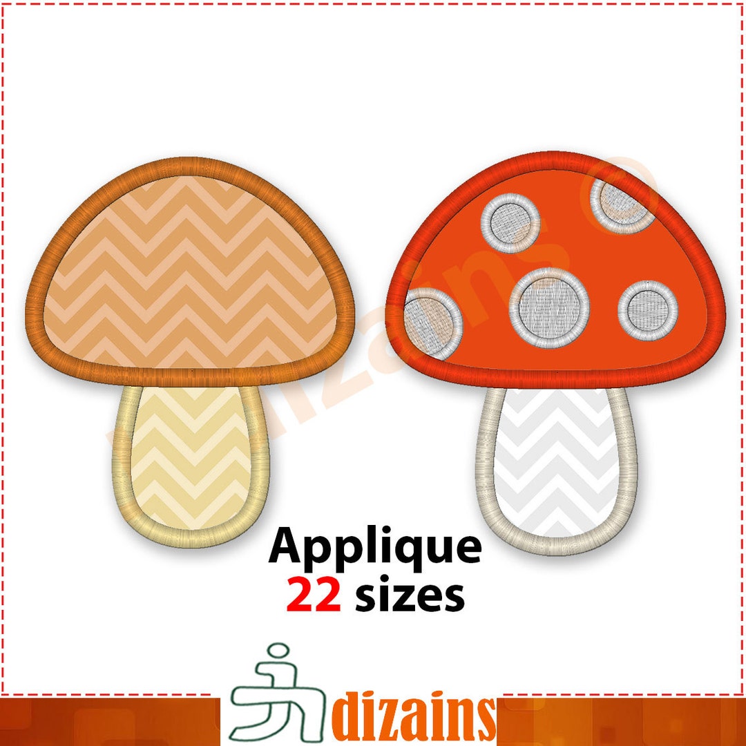 Mushroom Applique Designs Set. Mushroom Embroidery Design. Embroidery ...