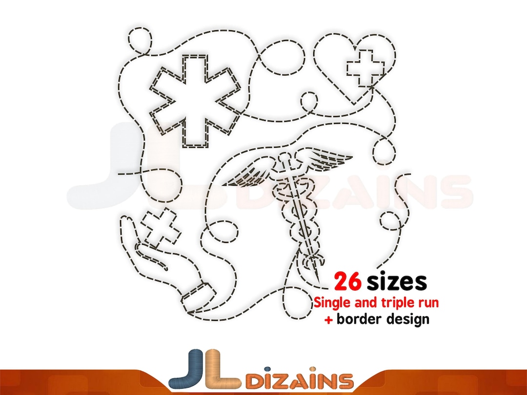 Healthcare Quilting Embroidery Design. Medical Quilt Block Machine ...