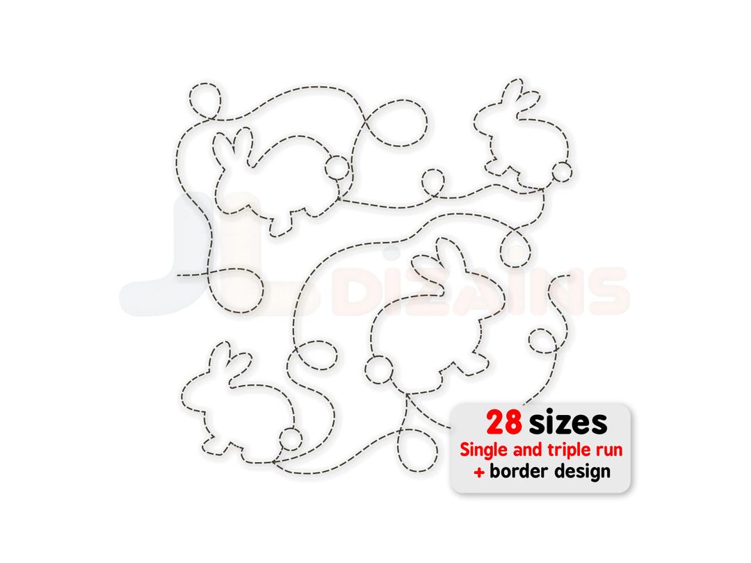 Bunny Quilt Block Machine Embroidery Design. Easter Quilt Block ...