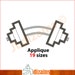Barbell Applique Design. Barbell Embroidery Design Dumbbell Applique ...