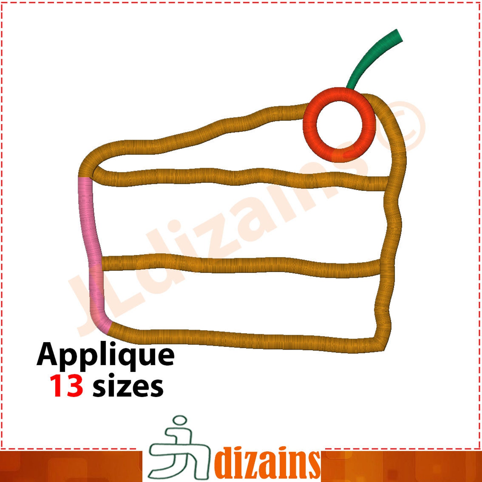 Cake Applique Design. Cake Embroidery Design. Cake Slice - Etsy
