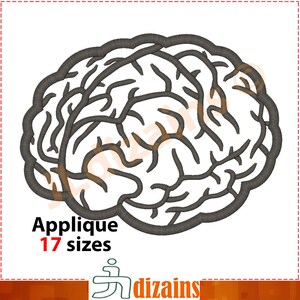 Brain Applique Embroidery Design. Machine Embroidery Design in 17 Sizes ...