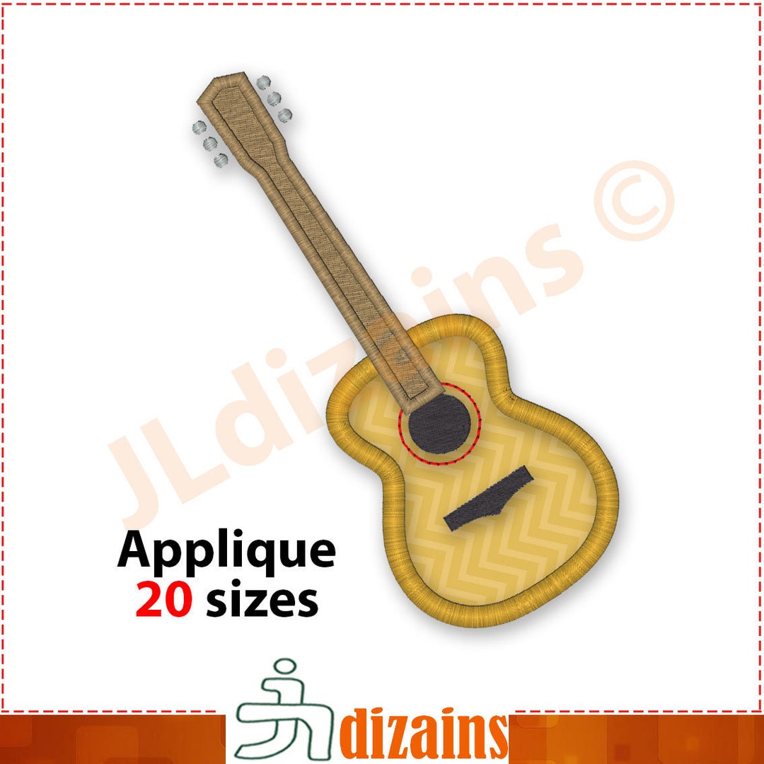 Guitar Applique Embroidery Design. Guitar Embroidery Design. Guitar ...