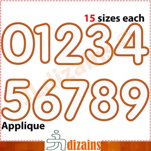 Applique Number Set. Embroidery Numbers. Birthday Numbers Embroidery ...