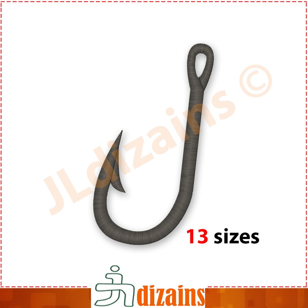 Fishing Hook Embroidery Design. Fish Hook Embroidery Design. Embroidery ...