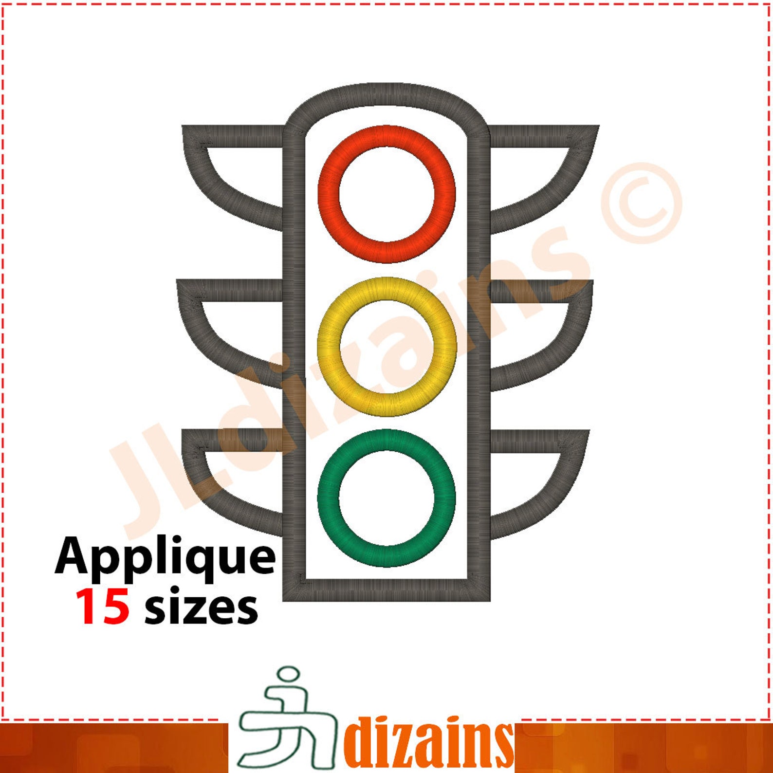 Traffic Lights Applique Design. Traffic Light Embroidery | Etsy