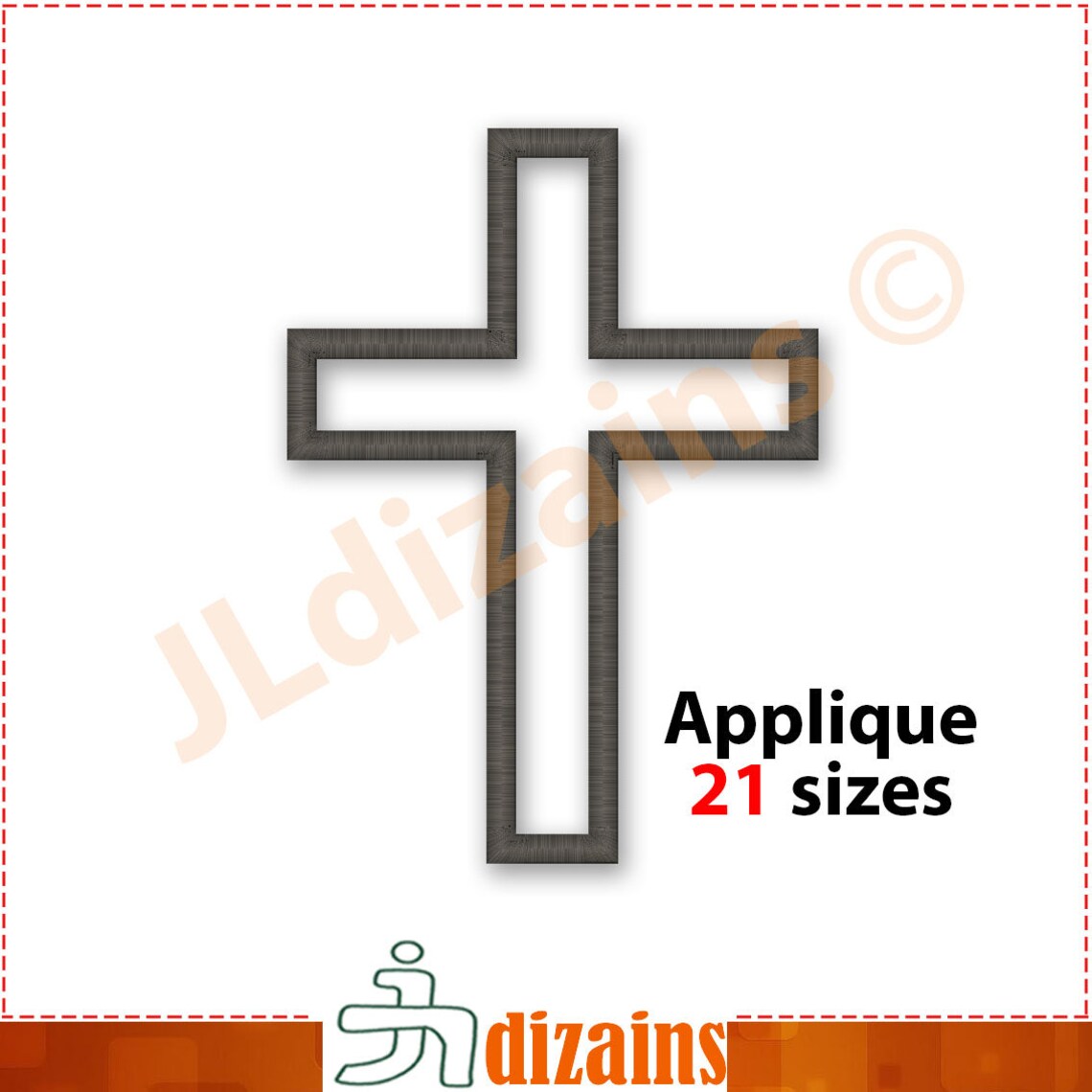 Cross Applique Design. Cross Embroidery Design. Christian | Etsy