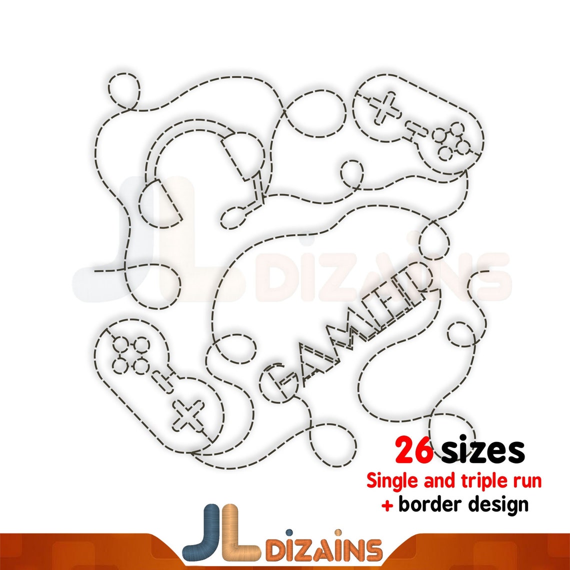 Gaming Quilting Embroidery Design. Gamer Quilt Block Embroidery. Gamer ...