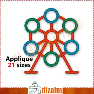 Ferris Wheel Applique Design. Ferris Wheel Embroidery Design. Applique ...