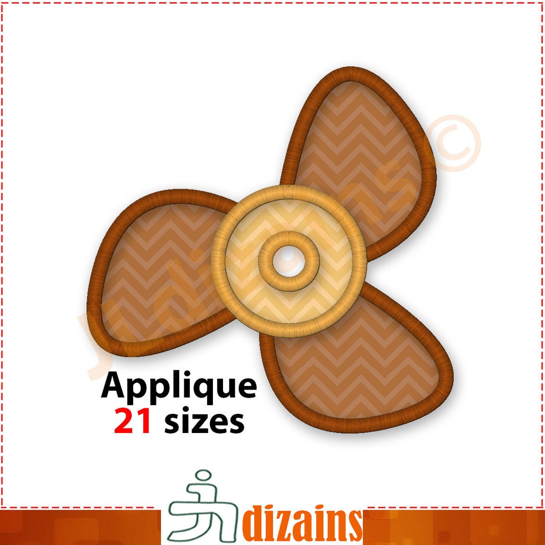 Propeller Applique Design. Propeller Embroidery Design. Embroidery ...