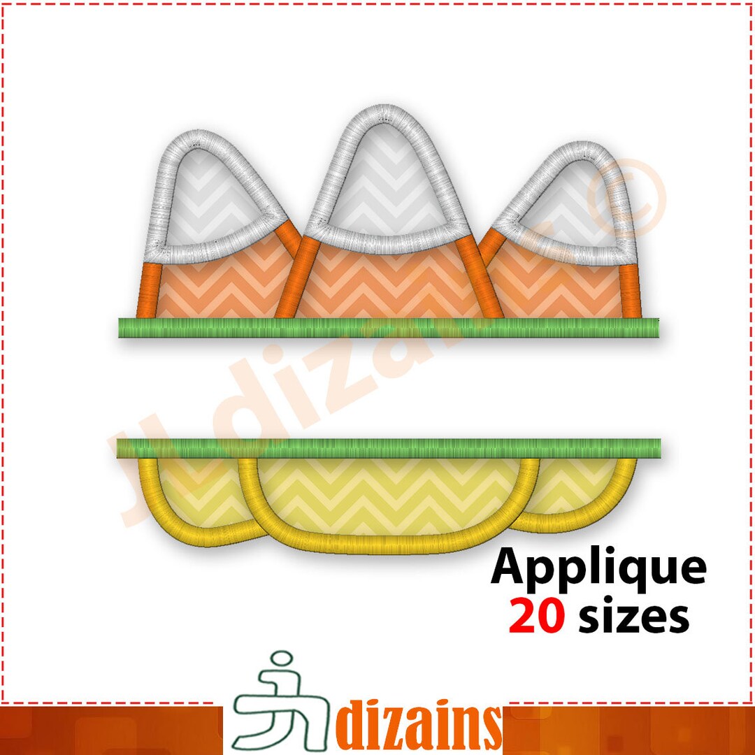 Split Candy Corn Applique. Candy Corn Applique Embroidery Design. Candy ...