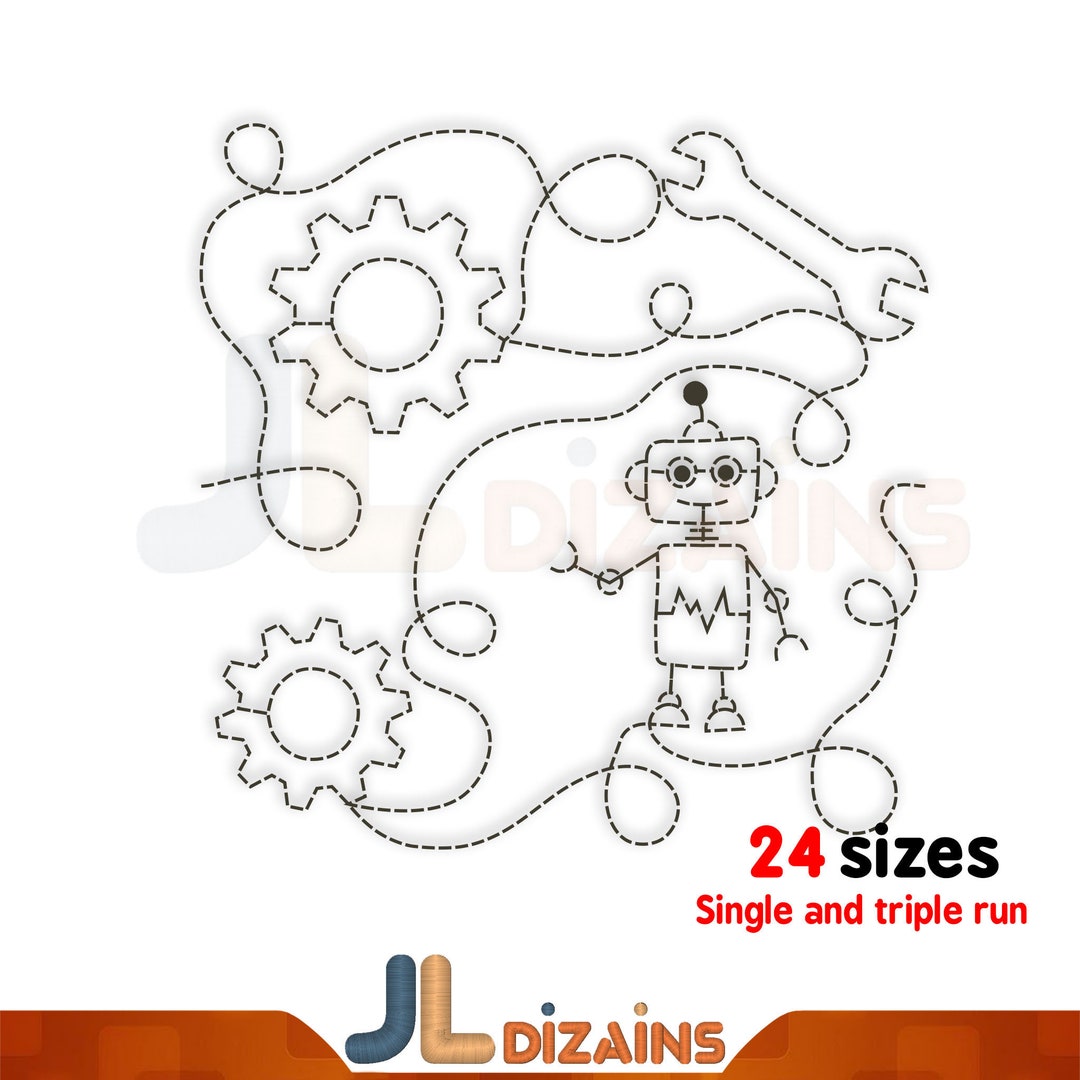 Robot Quilt Block Machine Embroidery Design. Robot Quilt Block ...