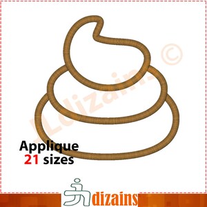 Poop Applique Design. Poop Embroidery Design. Embroidery Design Poop ...