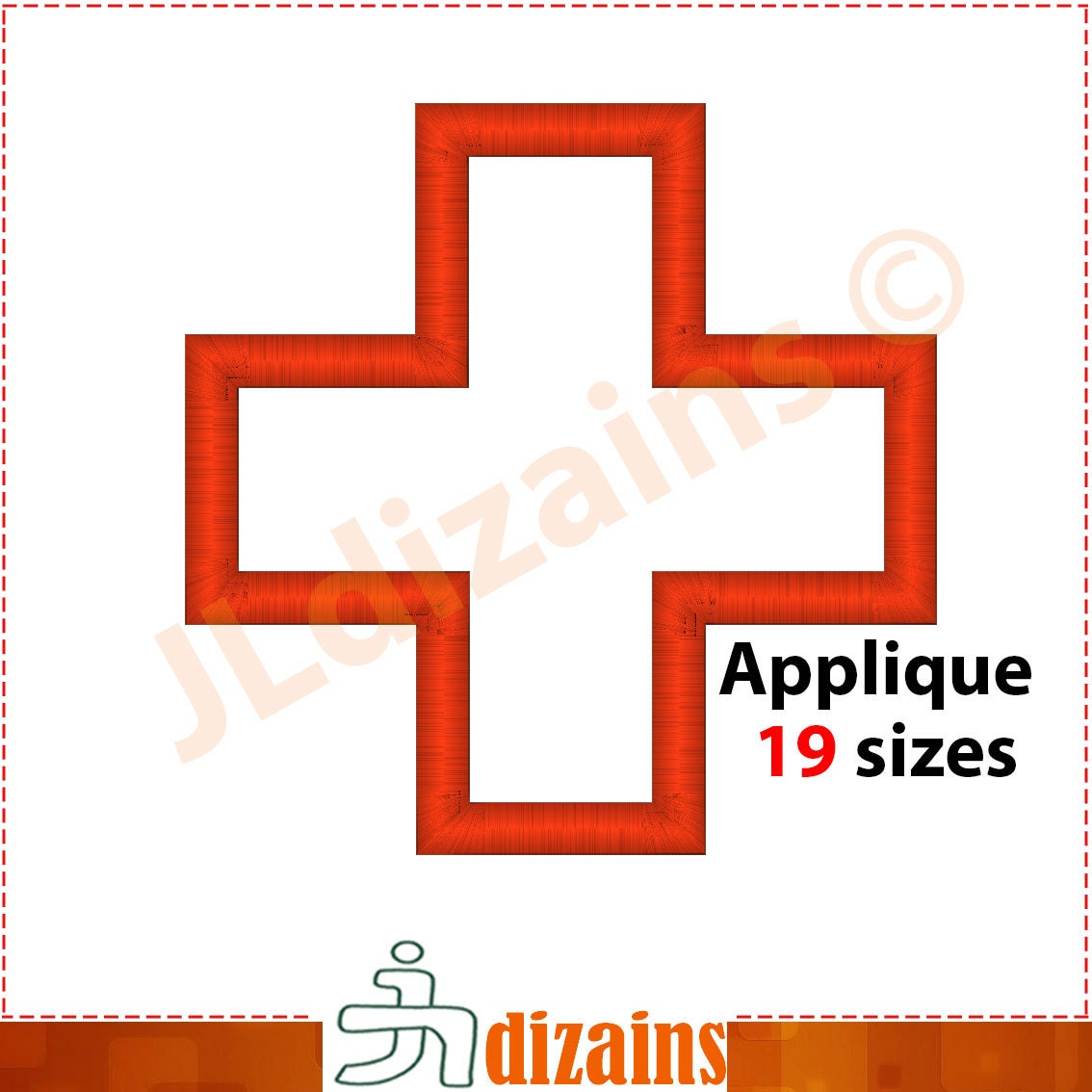 Red Cross Applique Design. Red Cross Embroidery Design. Medical Cross ...