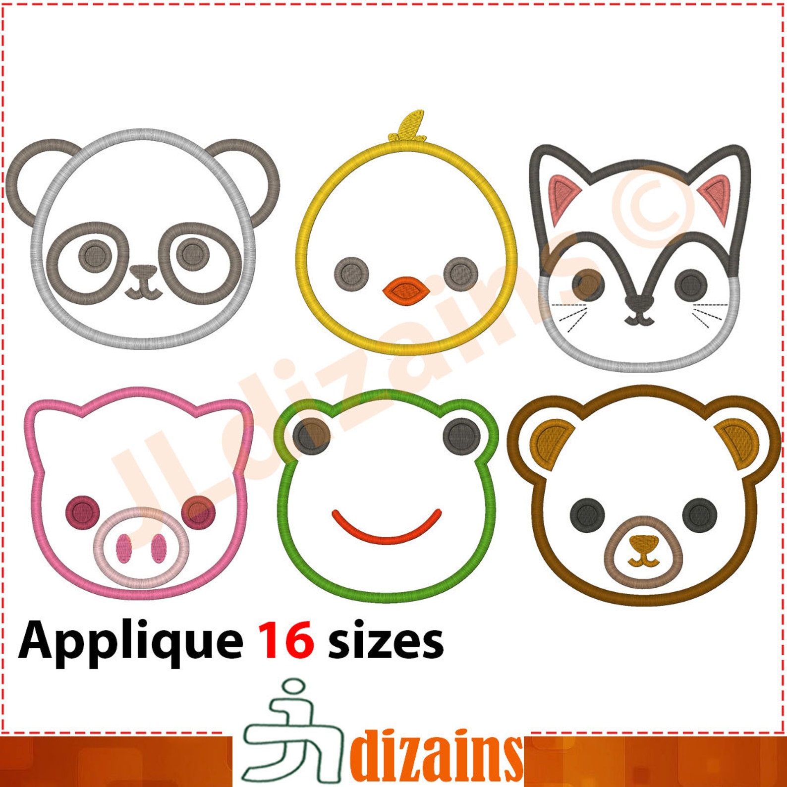 Animal Embroidery Design Set. Applique Design Set. Bear Embroidery ...