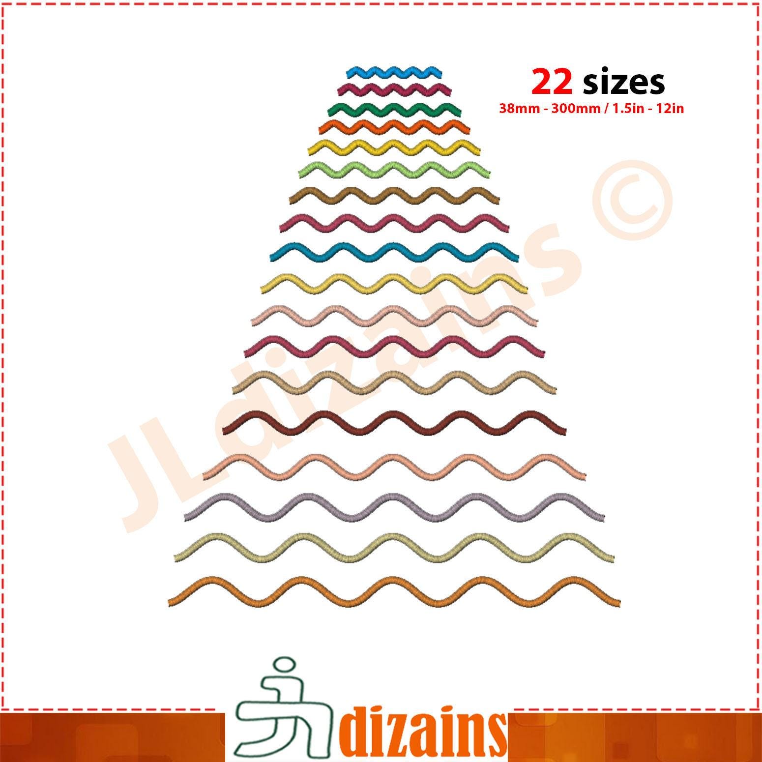 Wavy Line Embroidery Design. Simple Wavy Line Machine Embroidery Design ...
