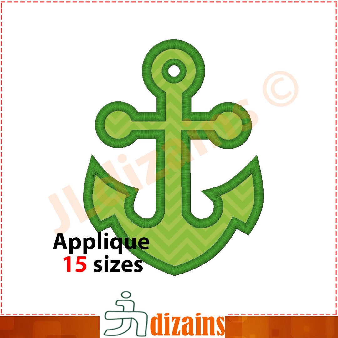 Anchor Applique Design. Anchor Embroidery Design. Embroidery Design ...