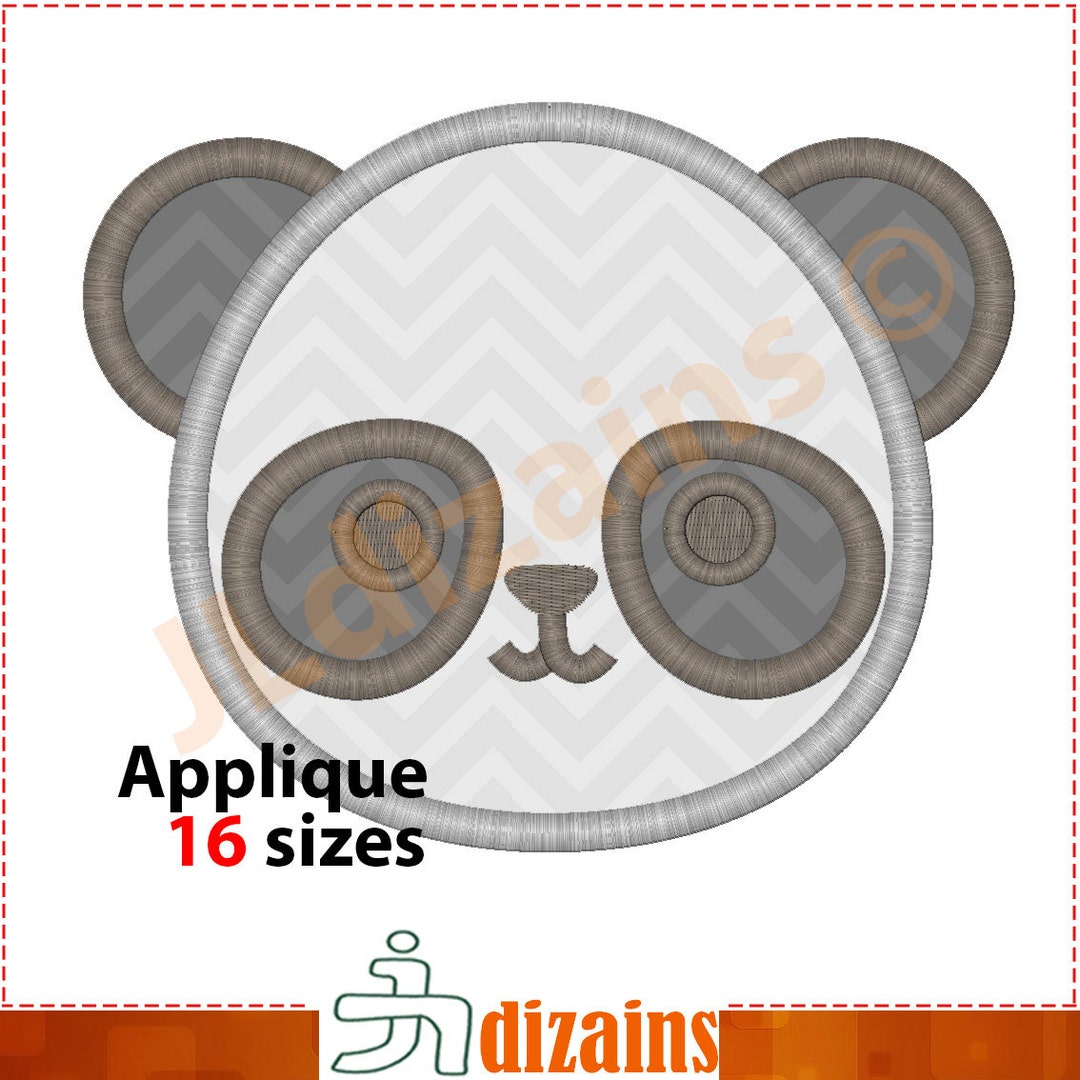 Panda Applique Design. Panda Embroidery Design. Embroidery Design Panda ...
