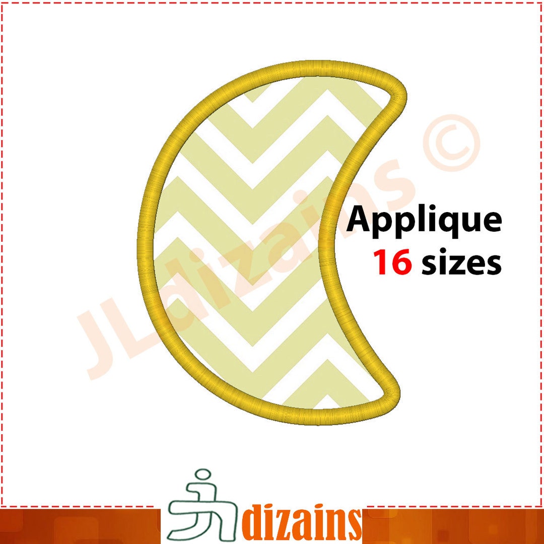 Moon Applique Design. Moon Embroidery Design. Embroidery Design Moon ...