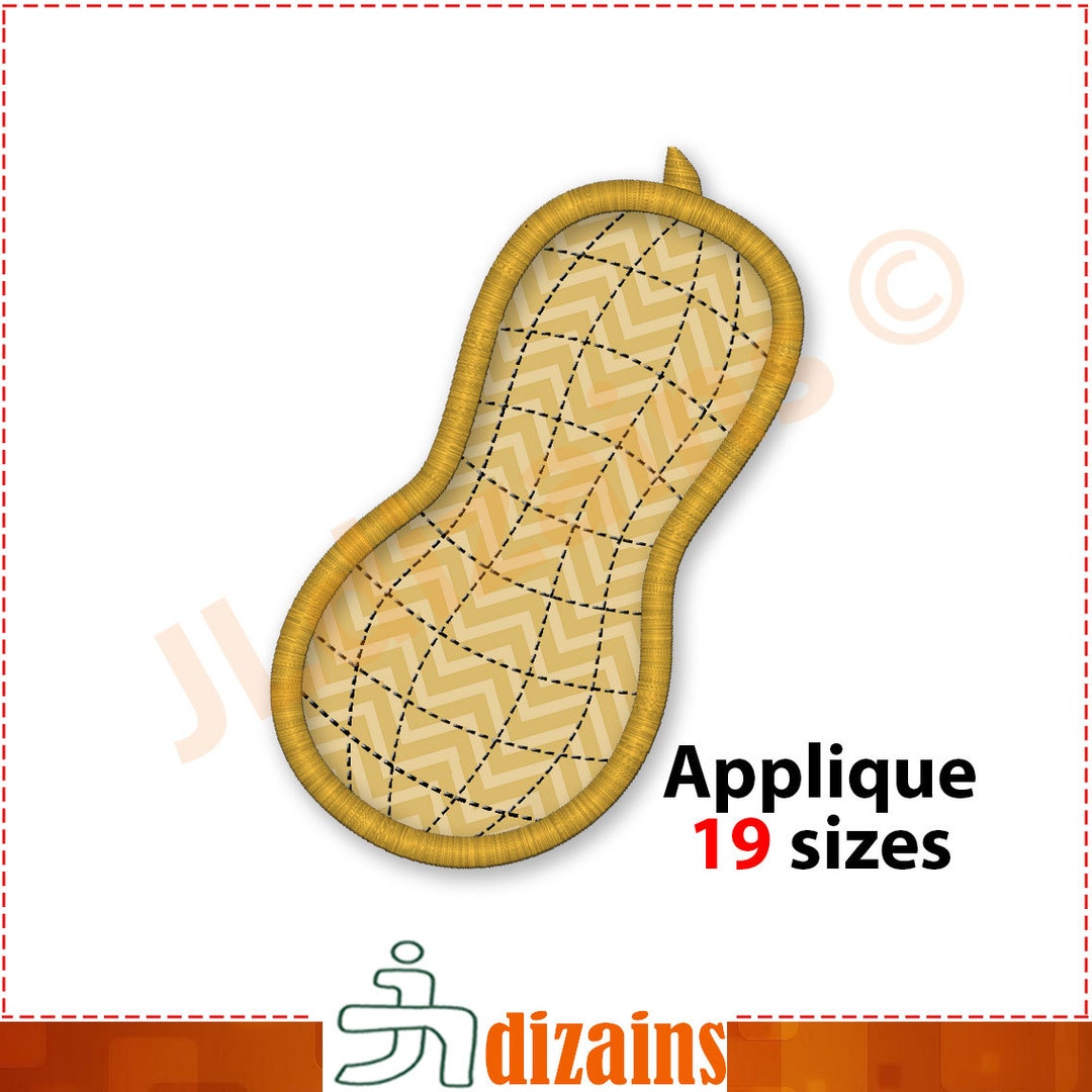 Peanut Applique Design. Peanut Embroidery Design. Nut Applique Design ...