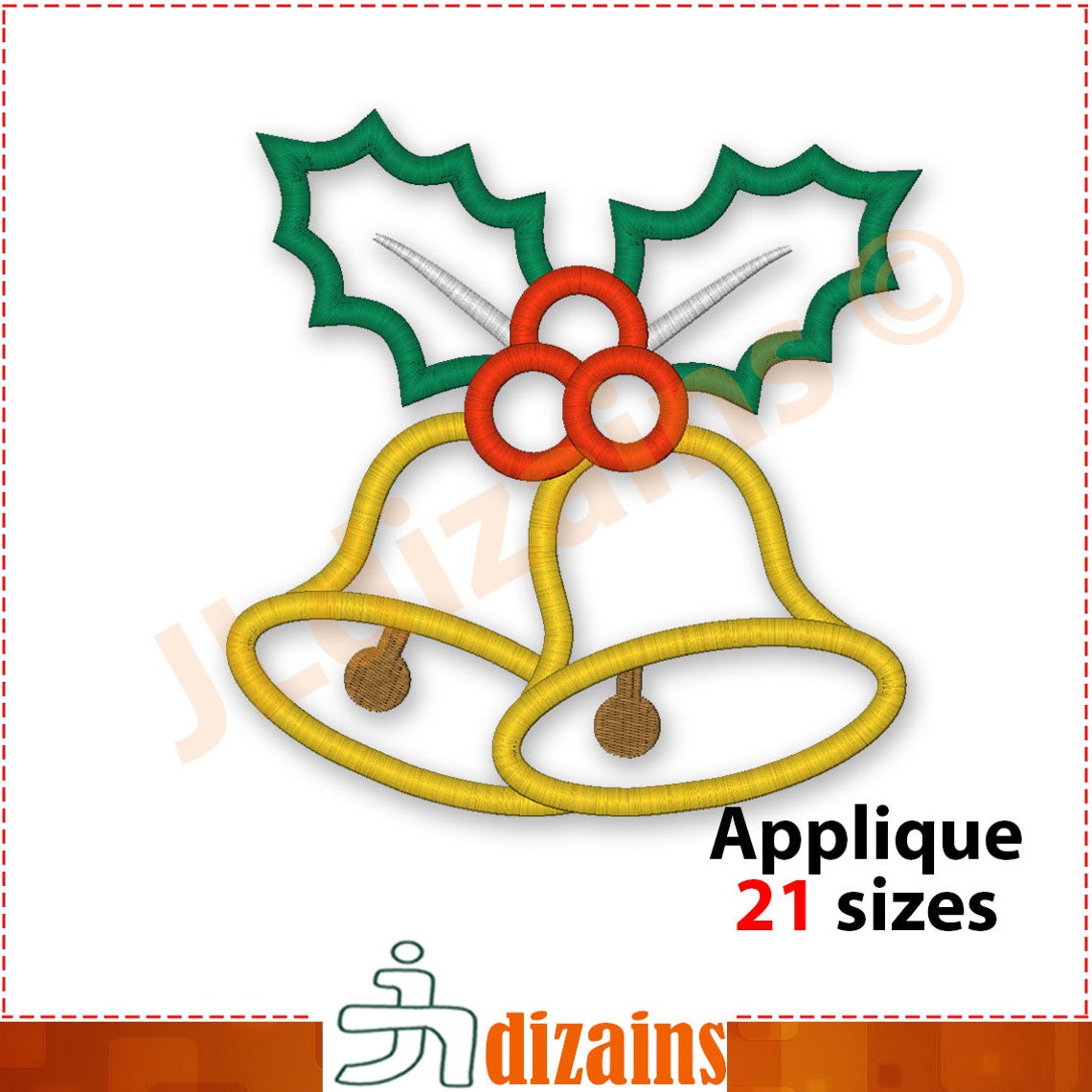 Christmas Bells Applique Design. Christmas Bell Embroidery - Etsy